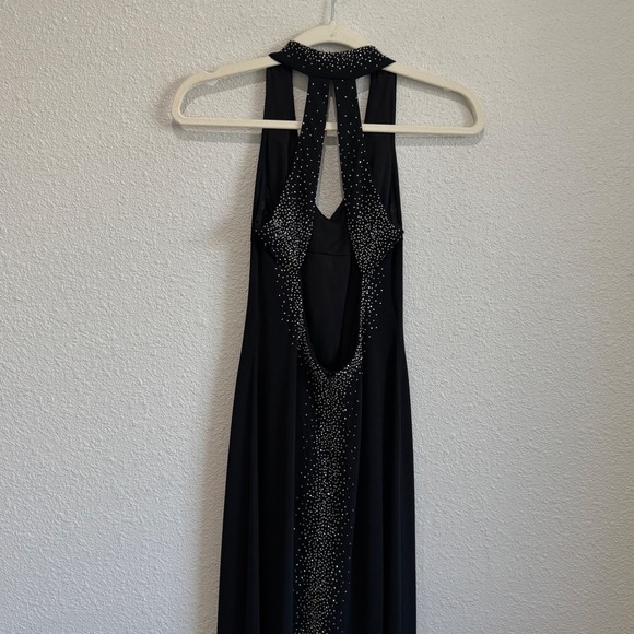 Dave & Johnny | Dresses | Vtg Dave Johnny Black Beaded Halter Maxi ...